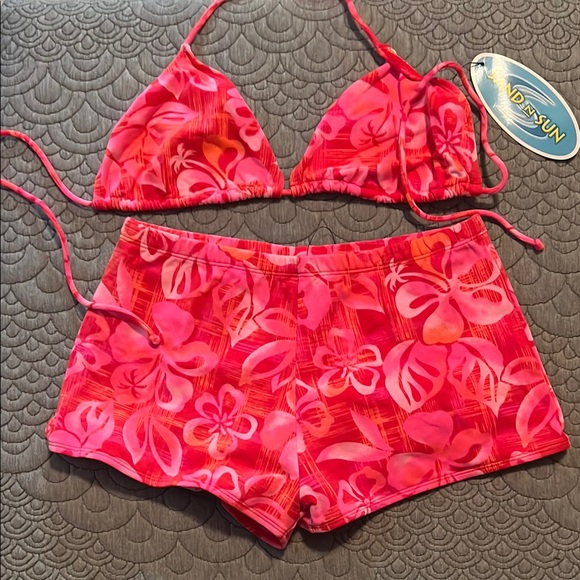Swim | Vibrant Pink Floral Bikini Set | Poshmark